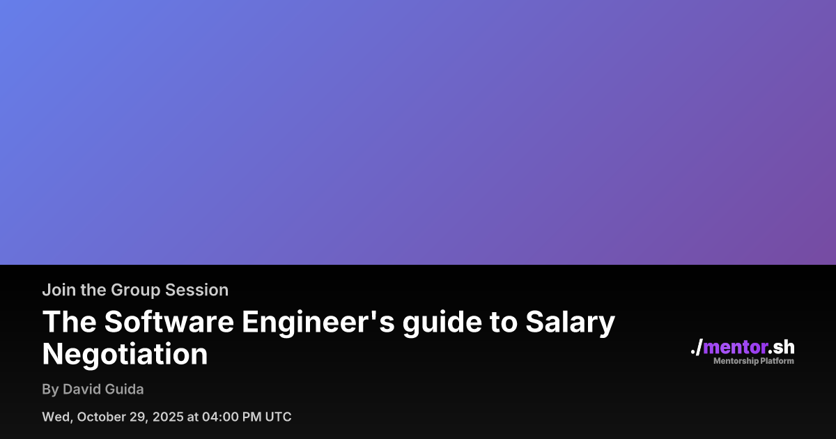 The Software Engineer's guide to Salary Negotiation - Group Session by ...